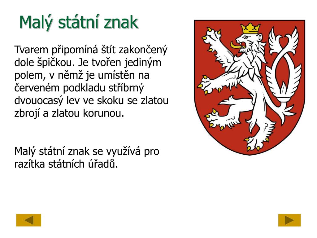 PPT - Státní symboly České republiky PowerPoint Presentation, free ...