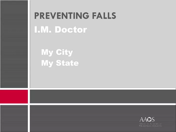 PPT - PREVENTING FALLS PowerPoint Presentation, free download - ID:4945559