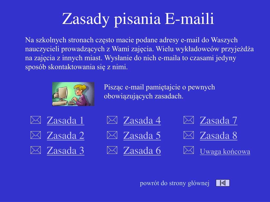 PPT - Zasady pisania poprawnych E-maili do nauczycieli/wykładowców ...