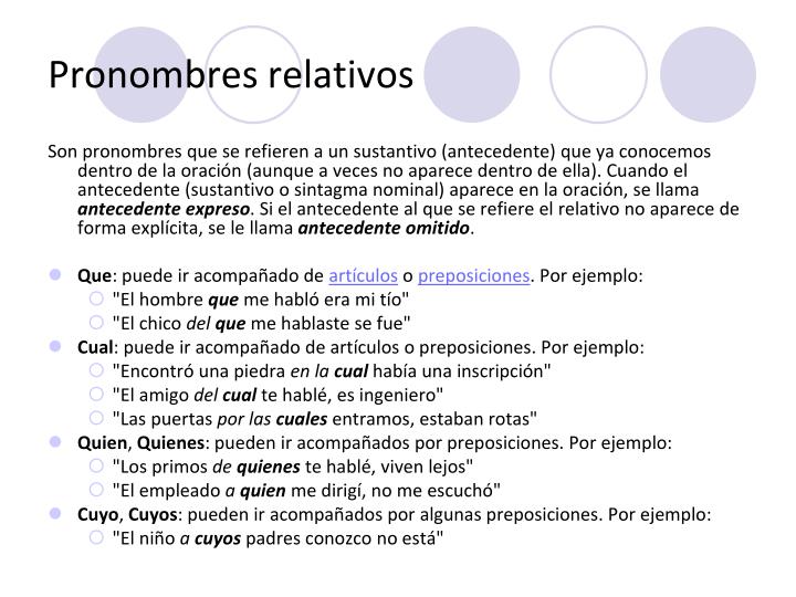PPT - El pronombre PowerPoint Presentation - ID:4947080