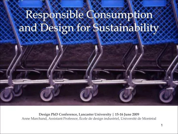 PPT - Responsible Consumption and Design for Sustainability PowerPoint ...