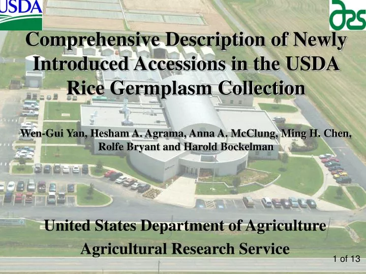 PPT - Comprehensive Description of Newly Introduced Accessions in the ...