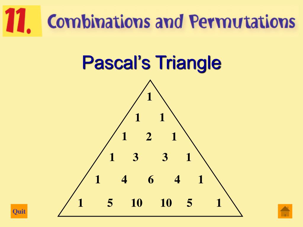 Ppt Permutations Combinations Pascals Triangle Binomial Theorem