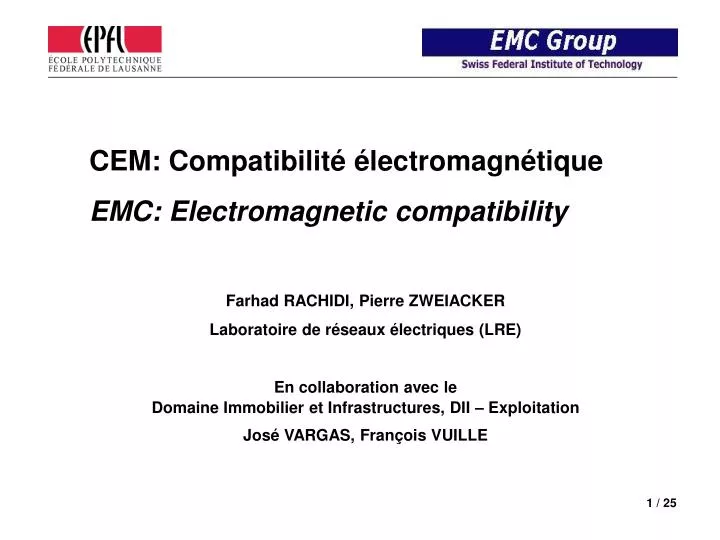 PPT - CEM: Compatibilité électromagnétique EMC: Electromagnetic ...