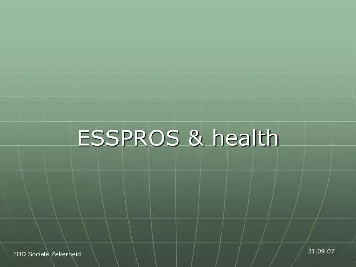 PPT - ESSPROS & health PowerPoint Presentation, free download - ID:4951424