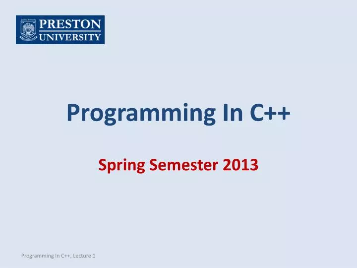 PPT - Programming In C++ PowerPoint Presentation, free download - ID ...