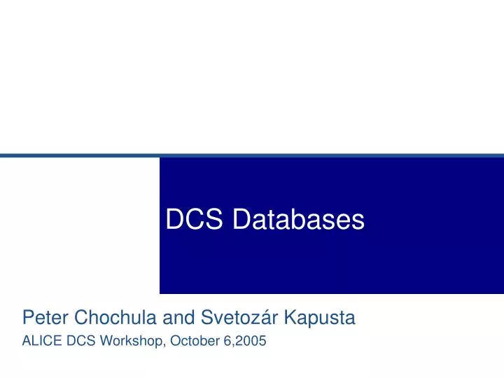 PPT - DCS Databases PowerPoint Presentation, free download - ID:4952637