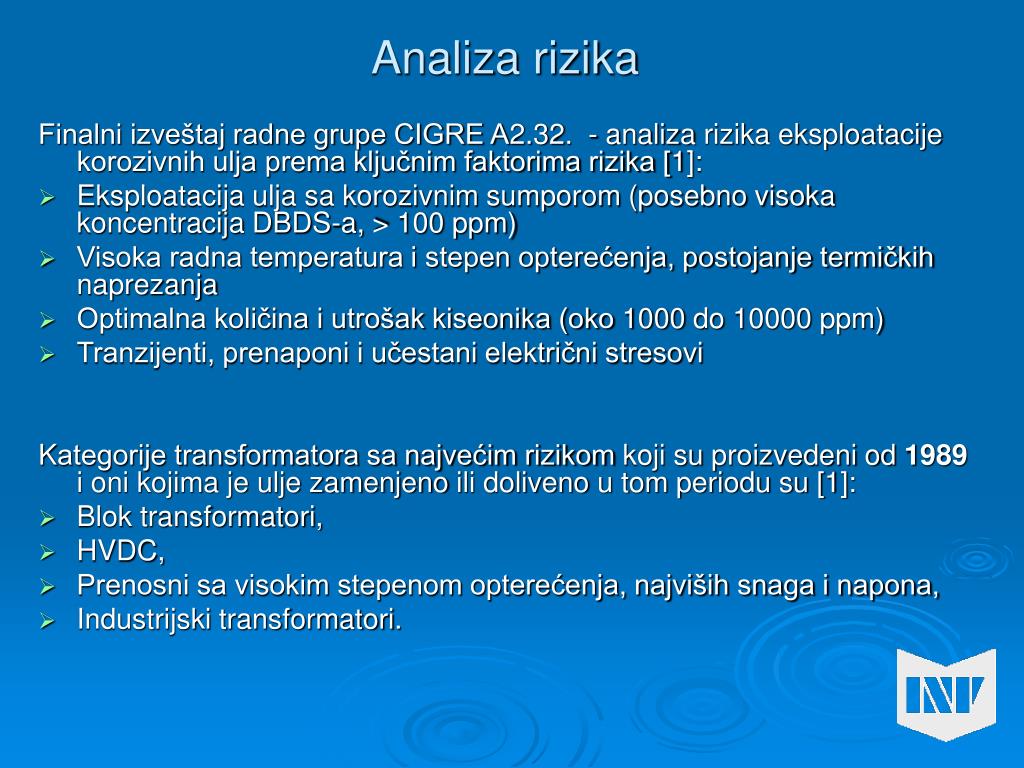 PPT - Korozivnost transformatorskog ulja: faktori rizika u ...