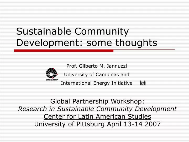 PPT - Sustainable Community Development: some thoughts PowerPoint ...