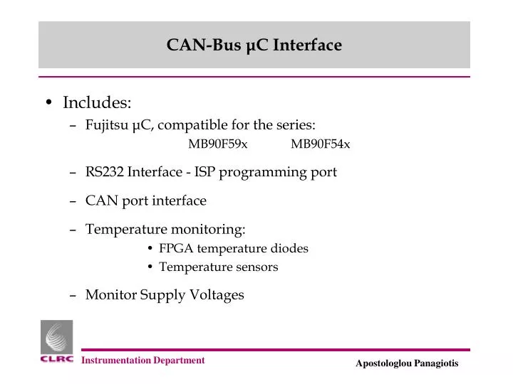 PPT - CAN-Bus μ C Interface PowerPoint Presentation, free download - ID ...