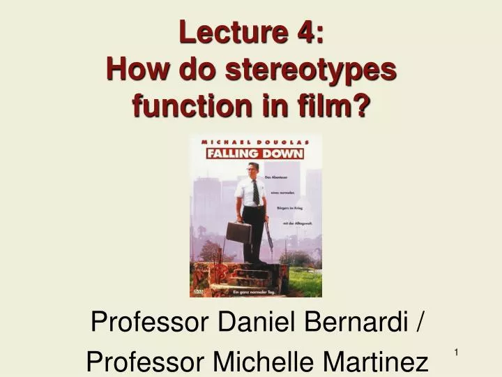 PPT - Lecture 4: How do stereotypes function in film? PowerPoint ...