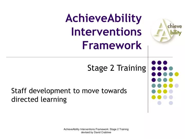 PPT - AchieveAbility Interventions Framework PowerPoint Presentation ...