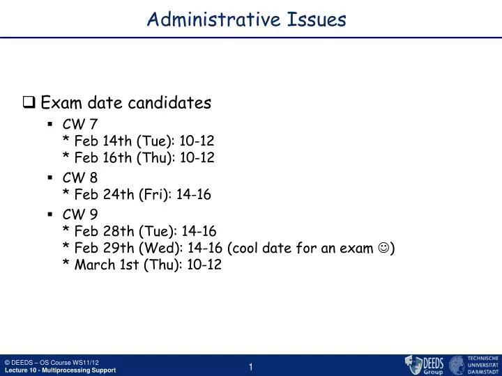 PPT - Administrative Issues PowerPoint Presentation, free download - ID ...