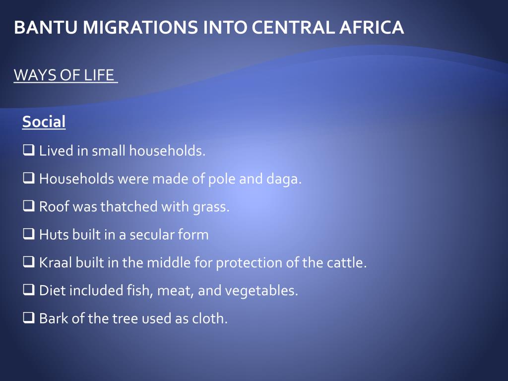 Ppt Bantu Migrations Into Central Africa Powerpoint Presentation