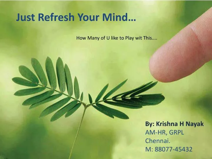 PPT - Just Refresh Your Mind… PowerPoint Presentation, free download ...