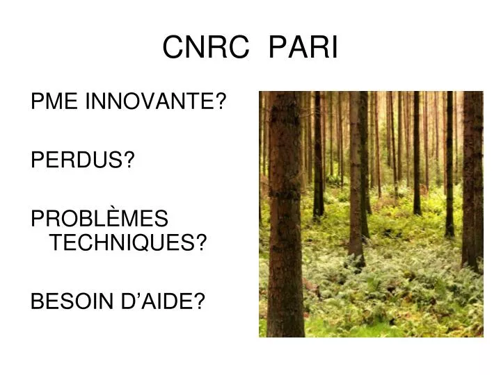 PPT - CNRC PARI PowerPoint Presentation, free download - ID:4961080