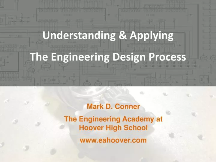 PPT - Understanding & Applying The Engineering Design Process ...