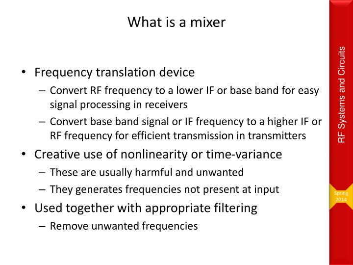 PPT - Mixers PowerPoint Presentation - ID:4962943