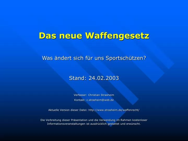 PPT - Das neue Waffengesetz PowerPoint Presentation, free download - ID ...