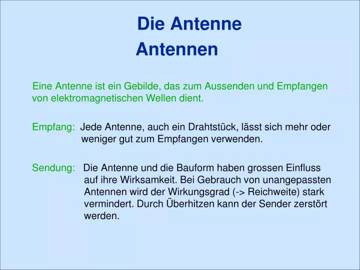 PPT - Die Antenne Antennen PowerPoint Presentation, free download - ID ...