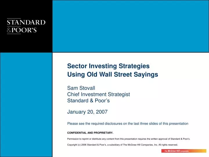PPT - Sector Investing Strategies Using Old Wall Street Sayings ...