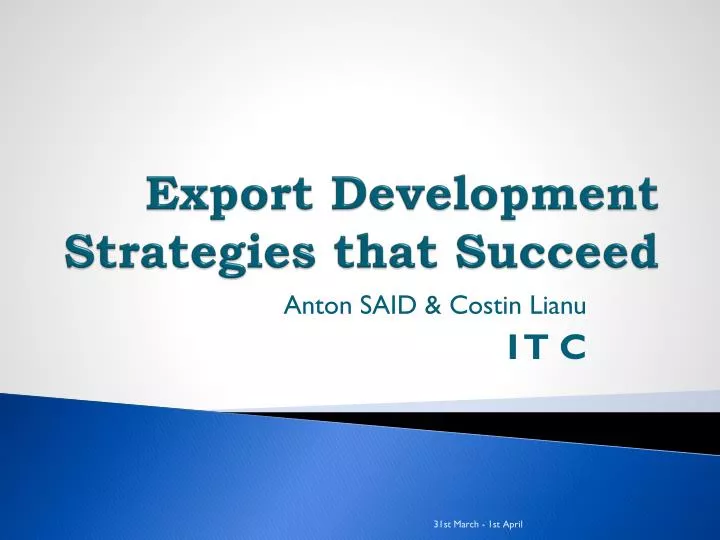 PPT - Export Development Strategies that Succeed PowerPoint ...