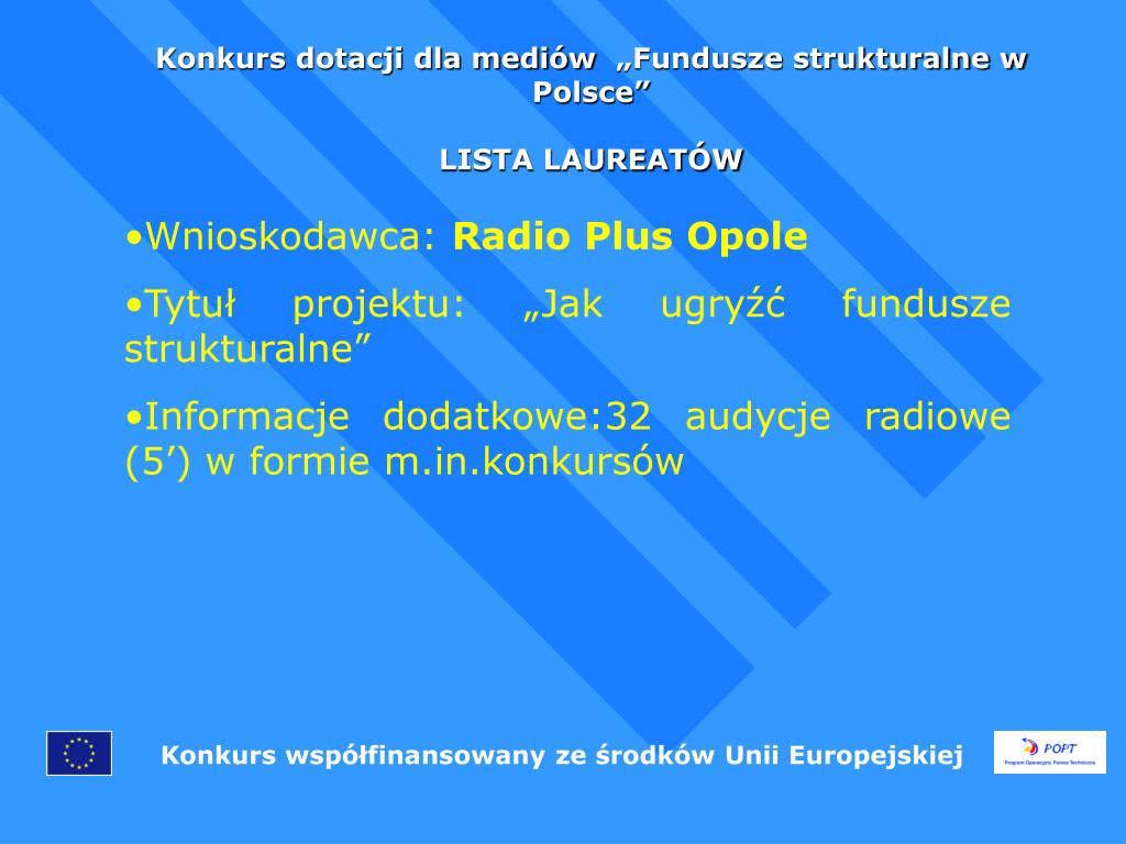 PPT - Konkurs współfinansowany ze środków Unii Europejskiej PowerPoint ...