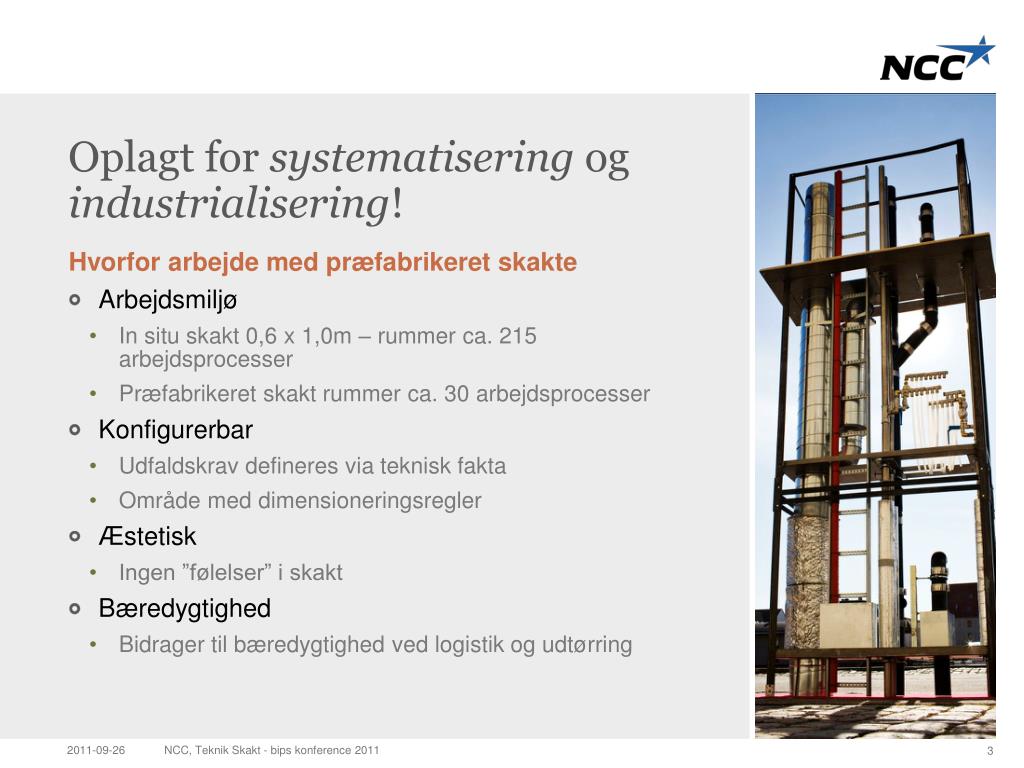 PPT - Den præfabrikeret installations skakt Fra ambition til ...