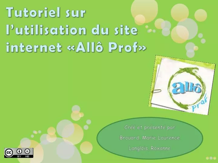 Ppt Tutoriel Sur L Utilisation Du Site Internet Allô Prof