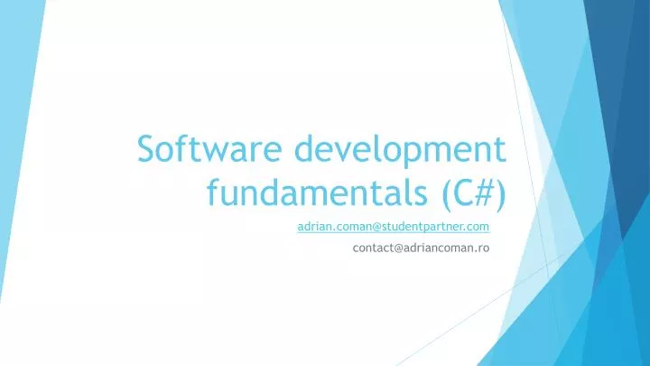 PPT - Software development fundamentals (C#) PowerPoint Presentation ...