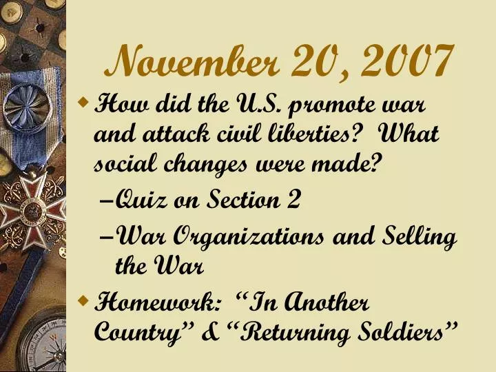 PPT - November 20, 2007 PowerPoint Presentation, free download - ID:4970167