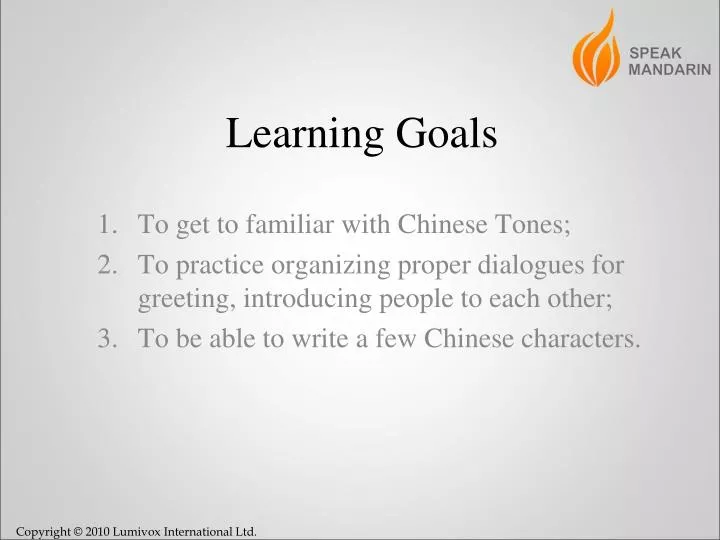 PPT - Learning Goals PowerPoint Presentation, free download - ID:4972279