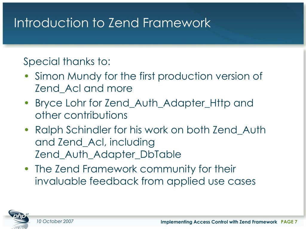 Ppt Implementing Access Control With Zend Framework Powerpoint Presentation Id4973258 2012