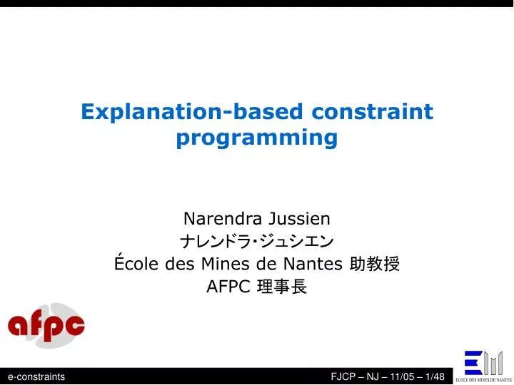 PPT - Explanation-based constraint programming PowerPoint Presentation ... PPT - Explanation-based constraint programming PowerPoint Presentation ...