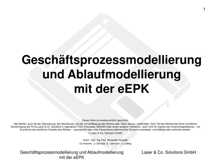 PPT - Geschäftsprozessmodellierung und Ablaufmodellierung mit der eEPK ...