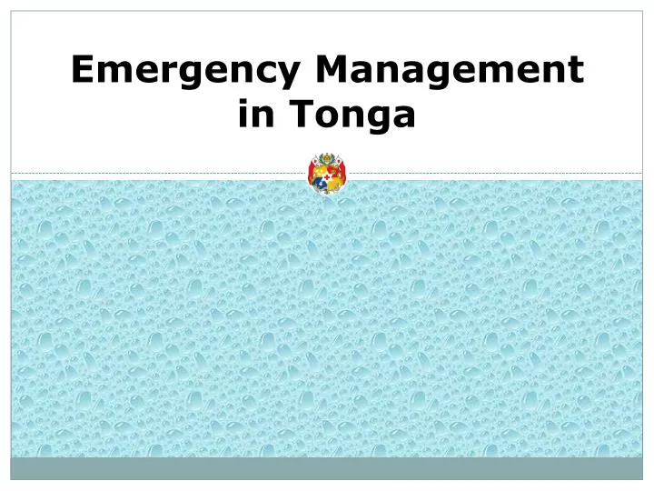 PPT - Emergency Management in Tonga PowerPoint Presentation, free ...