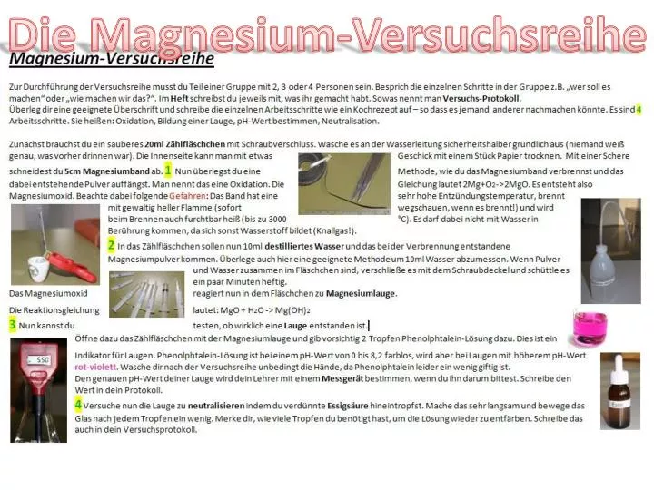 PPT - Die Magnesium-Versuchsreihe PowerPoint Presentation, free ...