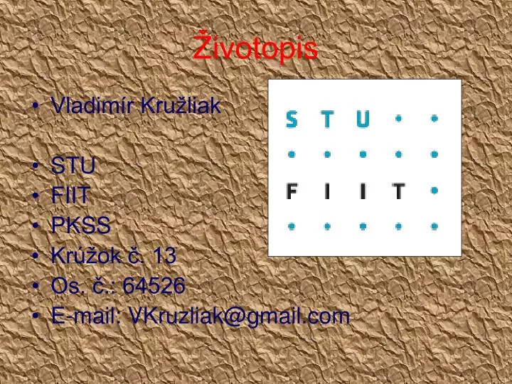 PPT - Životopis PowerPoint Presentation, free download - ID:4980363