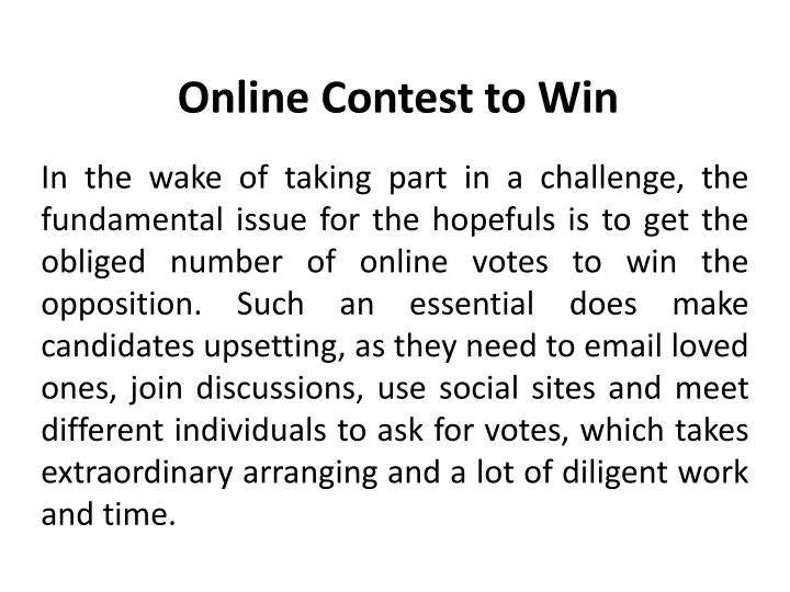PPT - Online Contests to win PowerPoint Presentation, free download ...