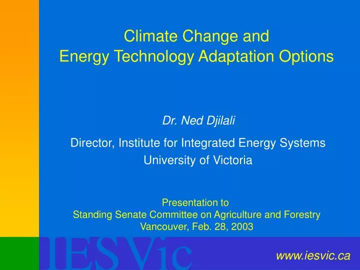 PPT - Climate Change and Energy Technology Adaptation Options ...