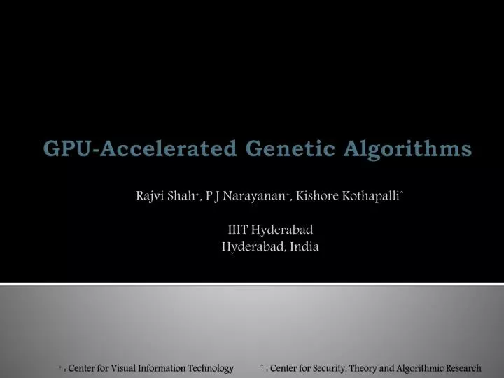 PPT - GPU-Accelerated Genetic Algorithms PowerPoint Presentation, free ...