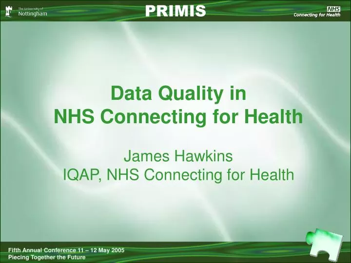 PPT - Data Quality in NHS Connecting for Health PowerPoint Presentation ...