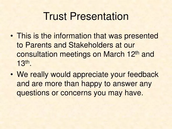 PPT - Trust Presentation PowerPoint Presentation, free download - ID ...