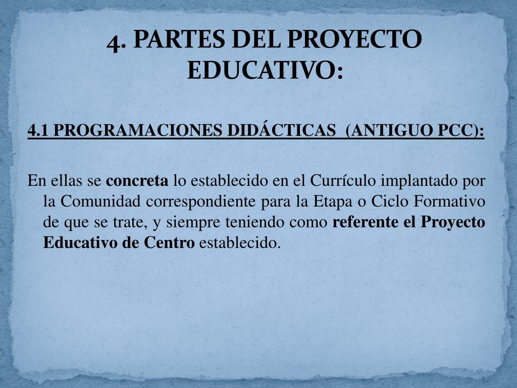 PPT - EL PROYECTO EDUCATIVO DE CENTRO, LA PROGRAMACIÓN GENERAL ANUAL Y ...