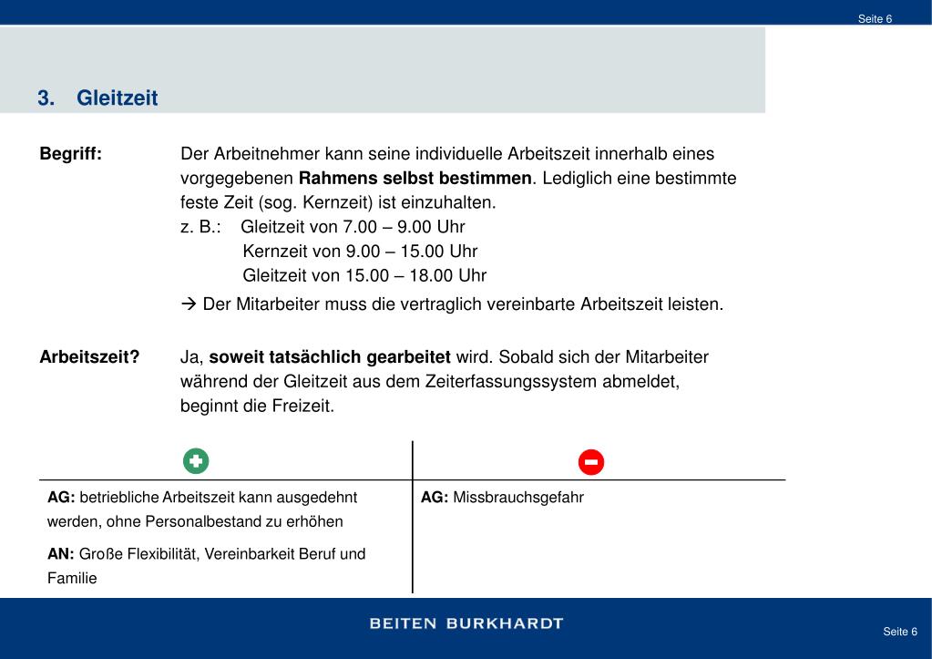 PPT - Flexible Arbeitszeiten und ihre rechtlichen Grundlagen PowerPoint ...