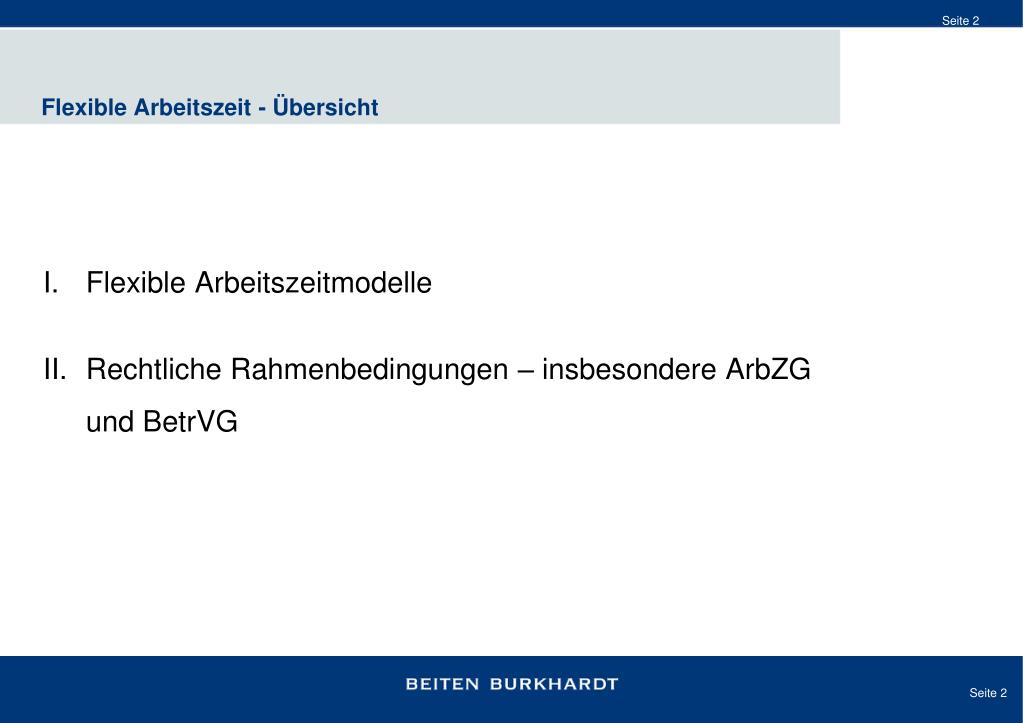 PPT - Flexible Arbeitszeiten und ihre rechtlichen Grundlagen PowerPoint ...