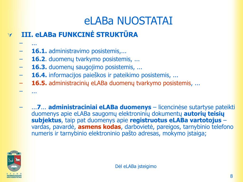 PPT - LIETUVOS MOKSLO IR STUDIJŲ E. DOKUMENTŲ INFORMACINĖ SISTEMA ...