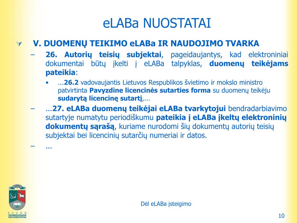 PPT - LIETUVOS MOKSLO IR STUDIJŲ E. DOKUMENTŲ INFORMACINĖ SISTEMA ...