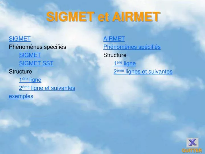PPT - SIGMET et AIRMET PowerPoint Presentation, free download - ID:4989791