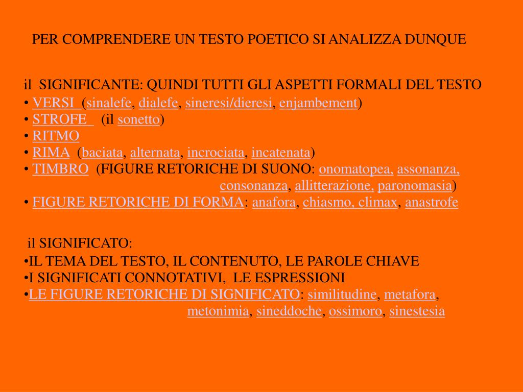 PPT - IL TESTO POETICO Cos’è un testo poetico? Quali sono le ...